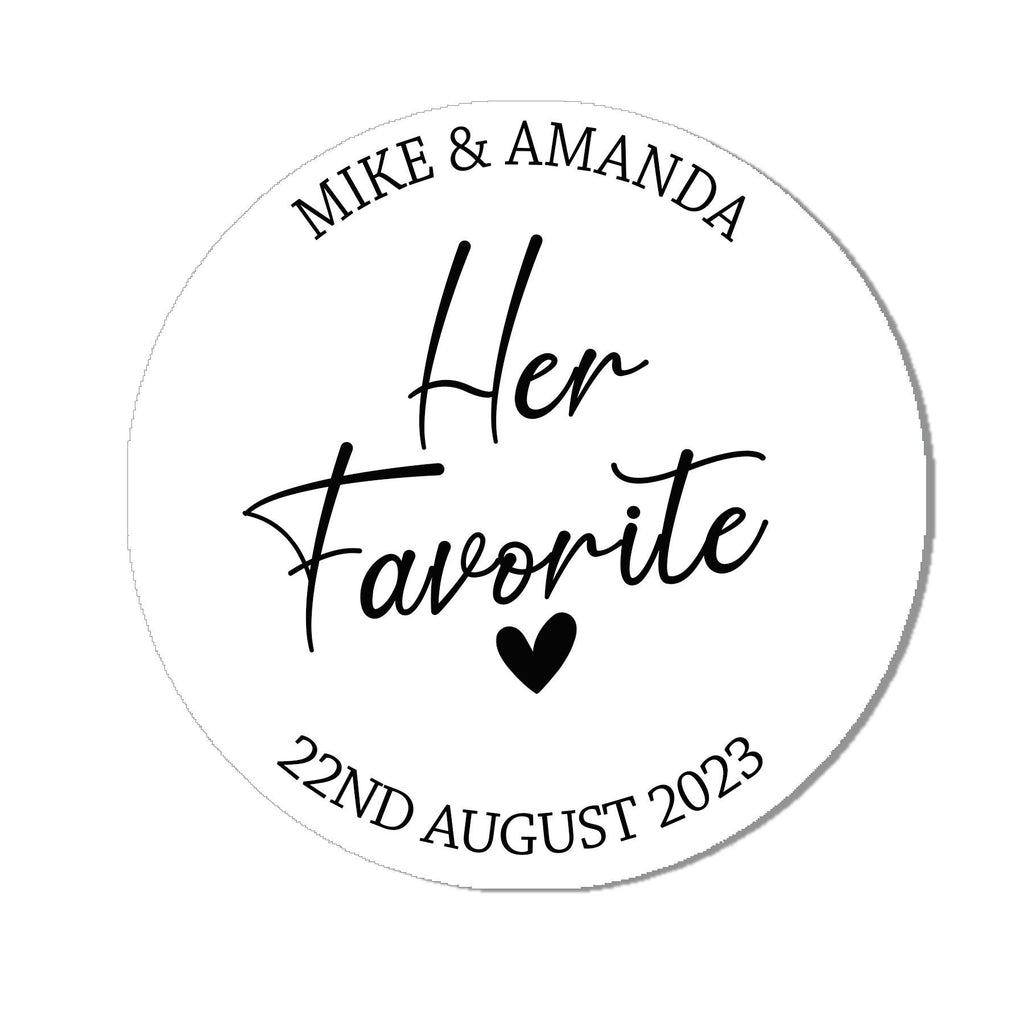 His & Her Favourite Sticker, Party Favour Stickers, His Favorite Label